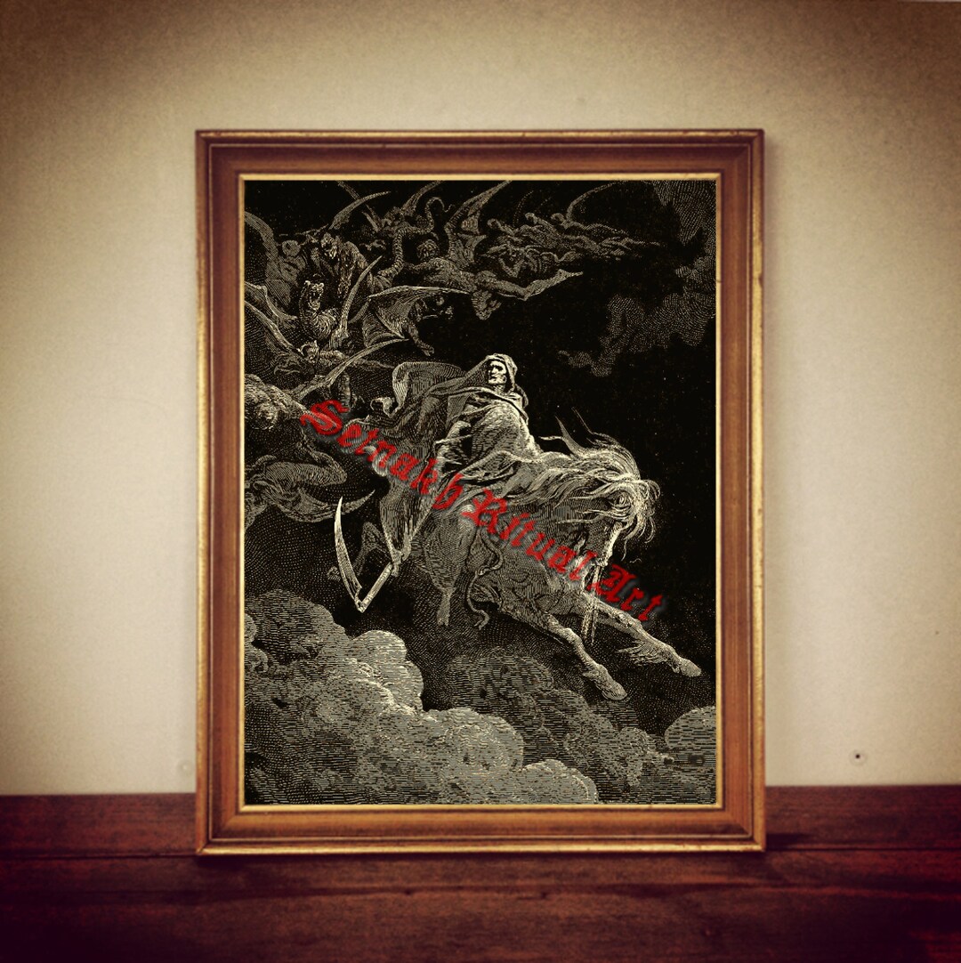 Gustave Dore - "the Vision of Death", Antique Occult Print, Death ...