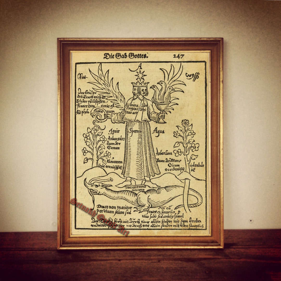 The Twin Souls Print, Alchemical Marriage Occult Poster, Symbol of ...