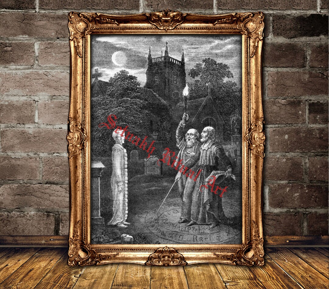 John Dee and Edward Keeley Summoning Spirit Print, Summoning Demons ...