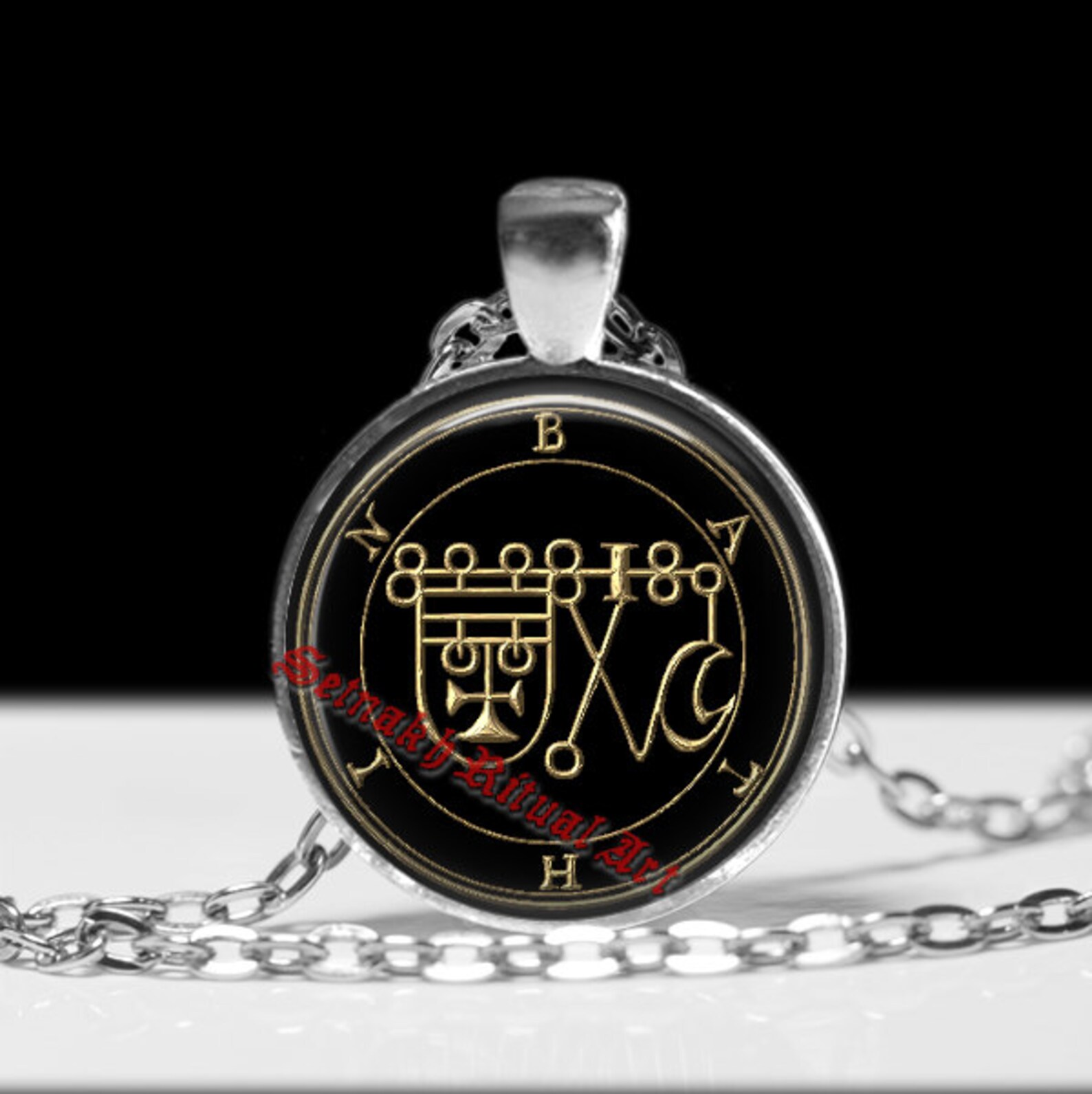 18 BATHIN Demon Seal Pendant Goetia Sigil Necklace Lemegeton | Etsy