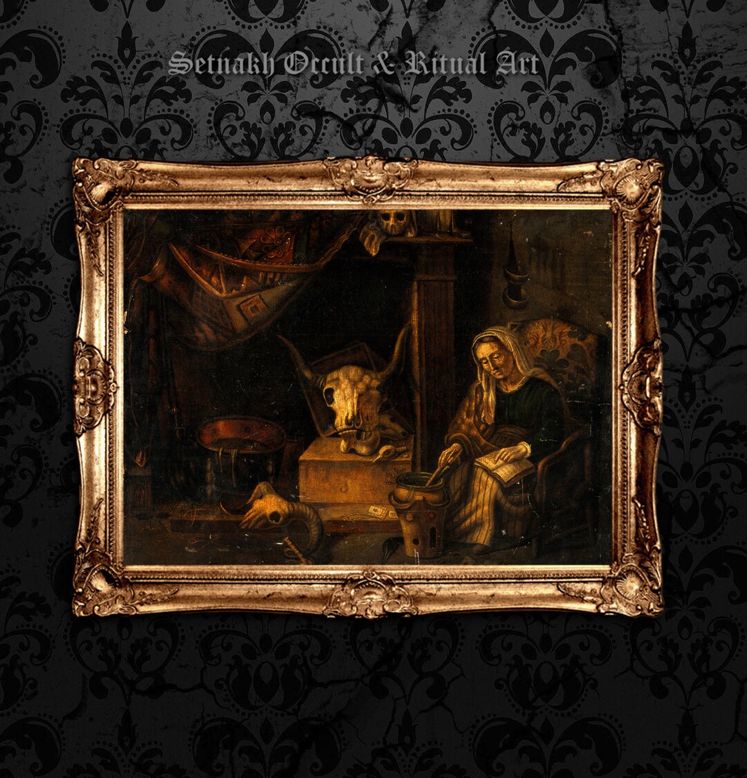 A Witch Print, Vanitas Poster, Memento Mori Art, Witchcraft, Black ...