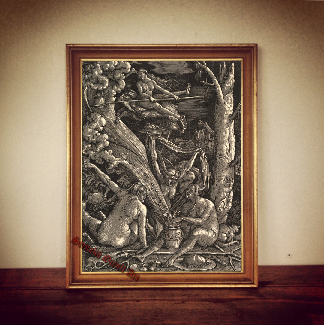 Witches Sabbath Occult Poster, Witchcraft Print, Occult Aged Poster ...
