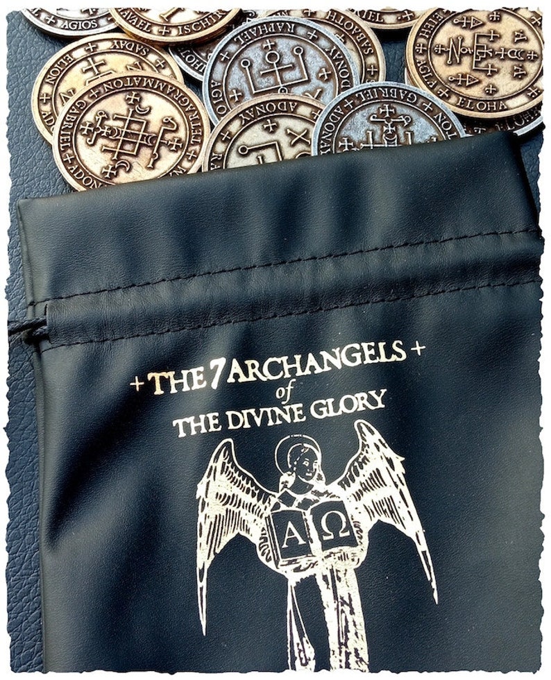 Archangel Talisman Coins | Set of 7 for Strength, Healing & Blessings ...
