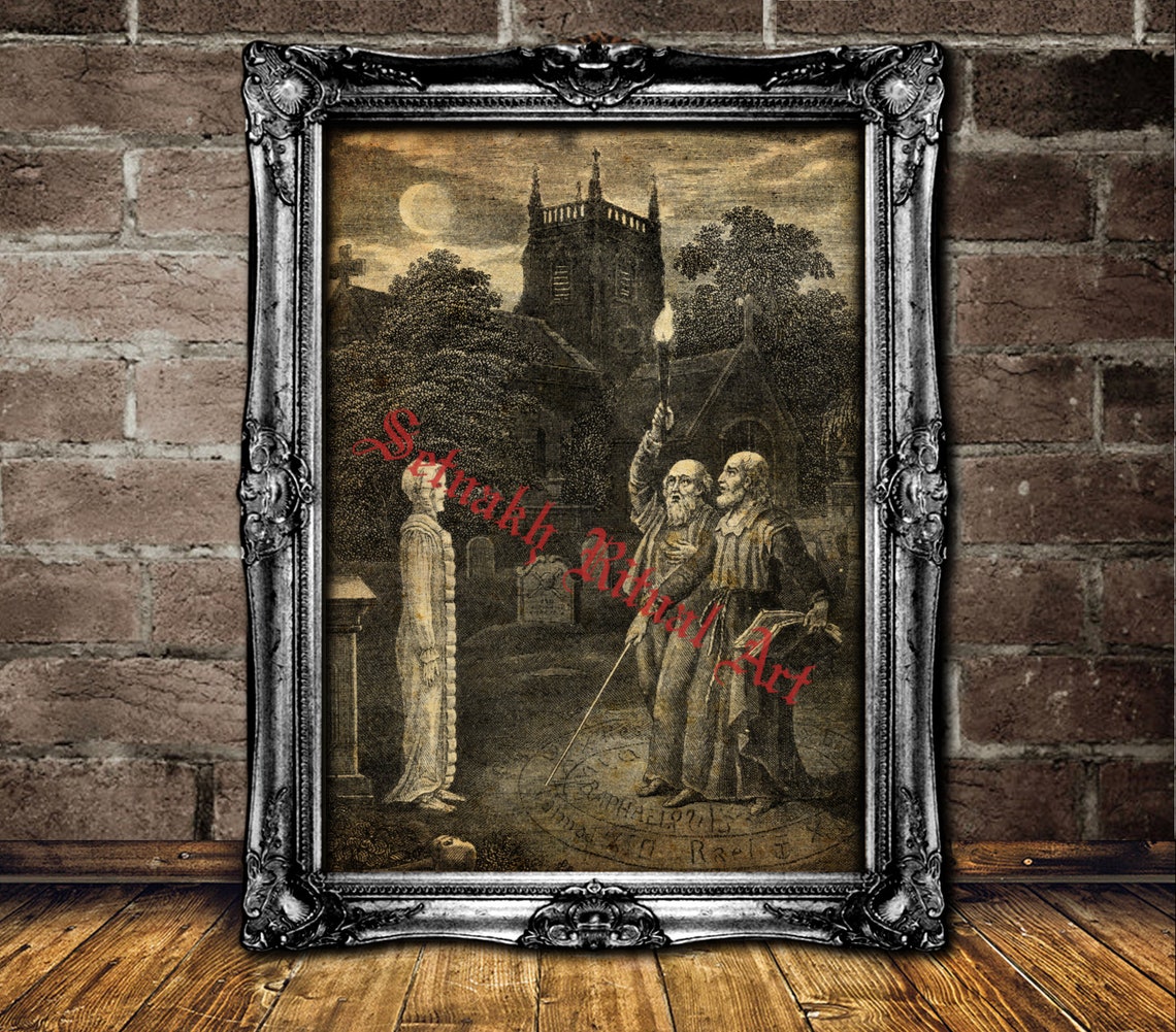 John Dee and Edward Keeley Summoning Spirit Print Summoning | Etsy