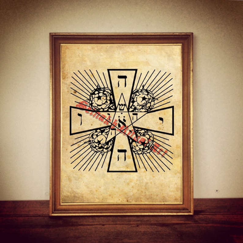 Rosicrucian Cross and Roses Print Esoteric Illustration - Etsy