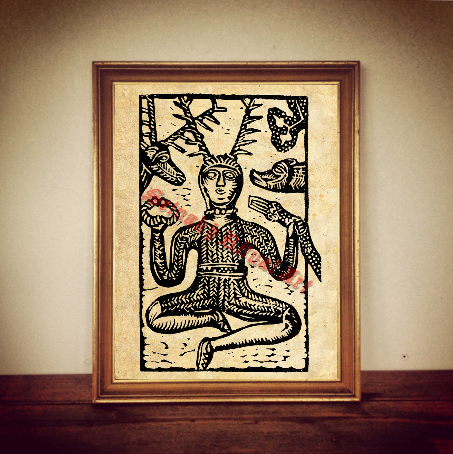 Gwydion print Welsh mythology poster occult art Welsh | Etsy