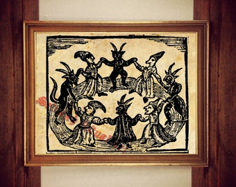Witches Going to Their Sabbath Print Witchcraft Poster Magic - Etsy