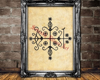 Loa Simbi Lwa Veve Voodoo Bookmark Metal Clip Hooks Funny Clipon ...