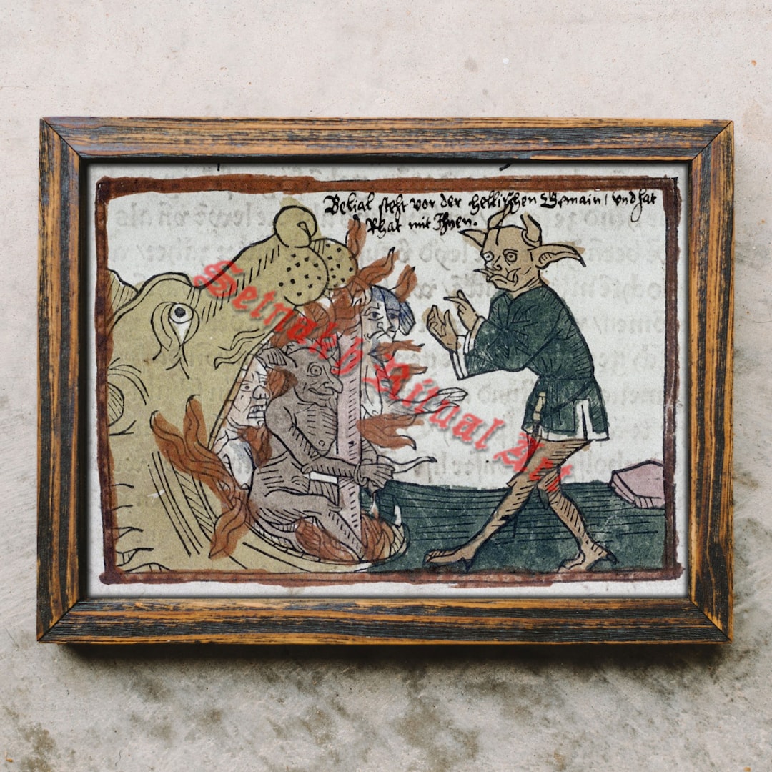 Belial Print, Belial Demon Poster, Satanic Art, Satan, Lucifer, Hell ...