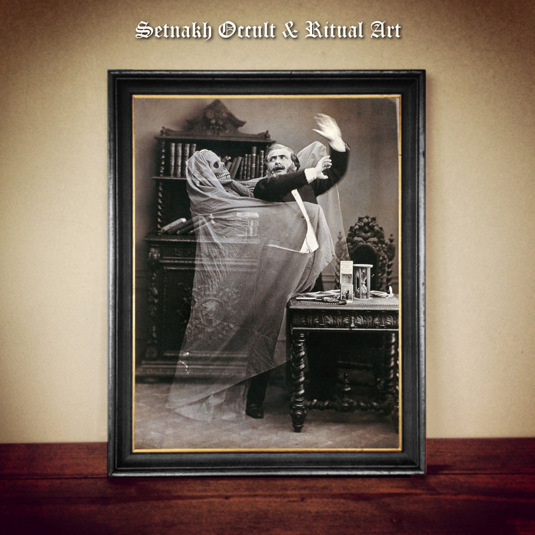 Victorian Ghost Print, Old Spirit Photograph, Dark Art, Occult Poster ...