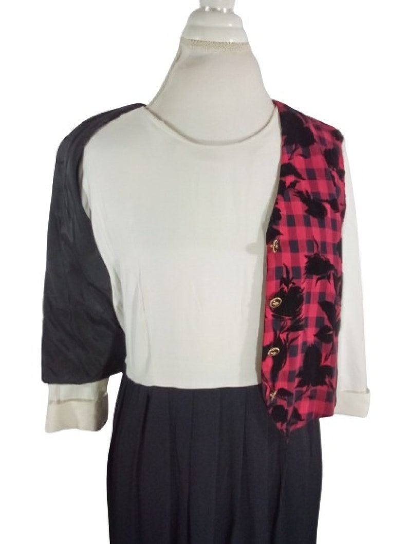 80s Allison-che Dress Faux Shirt/vest Combo / Cottagecore Maxi Dress ...