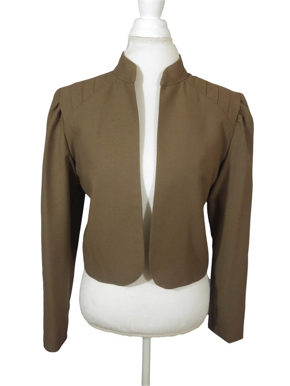 1980s Brown Bolero Jacket Cropped Jacket Fully Lined … - Gem