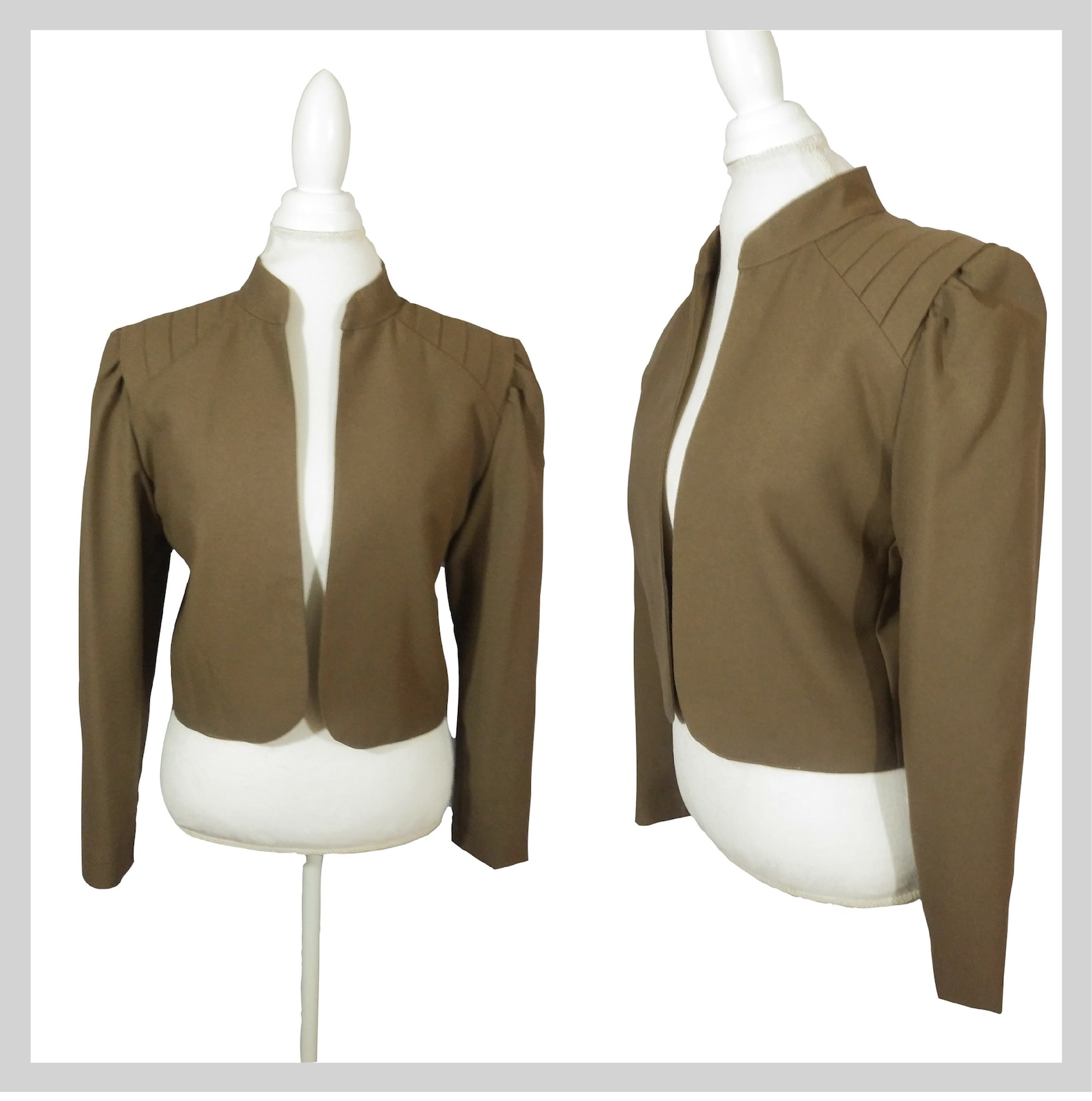 1980s Brown Bolero Jacket Cropped Jacket Fully Lined / Small / 80s ...