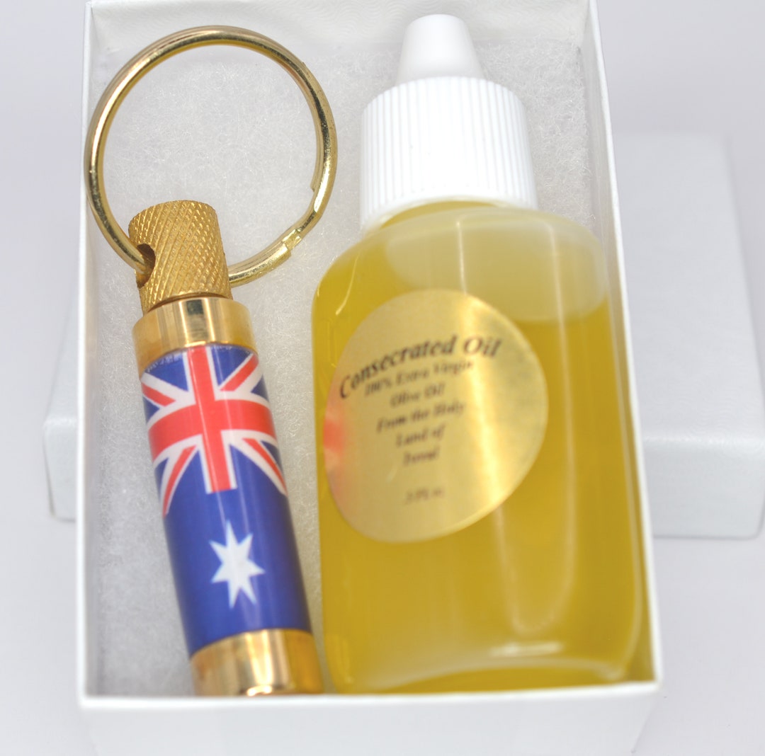 LDS Consecrated Oil Vial With the Australian Flag Key Chain - Etsy