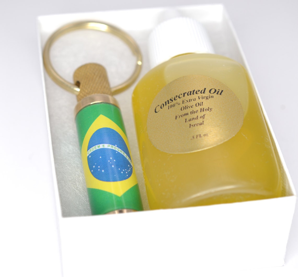 LDS Consecrated Oil Vial With the Brazlian Flag Key Chain - Etsy