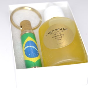 LDS Consecrated Oil Vial With the Brazlian Flag Key Chain - Etsy