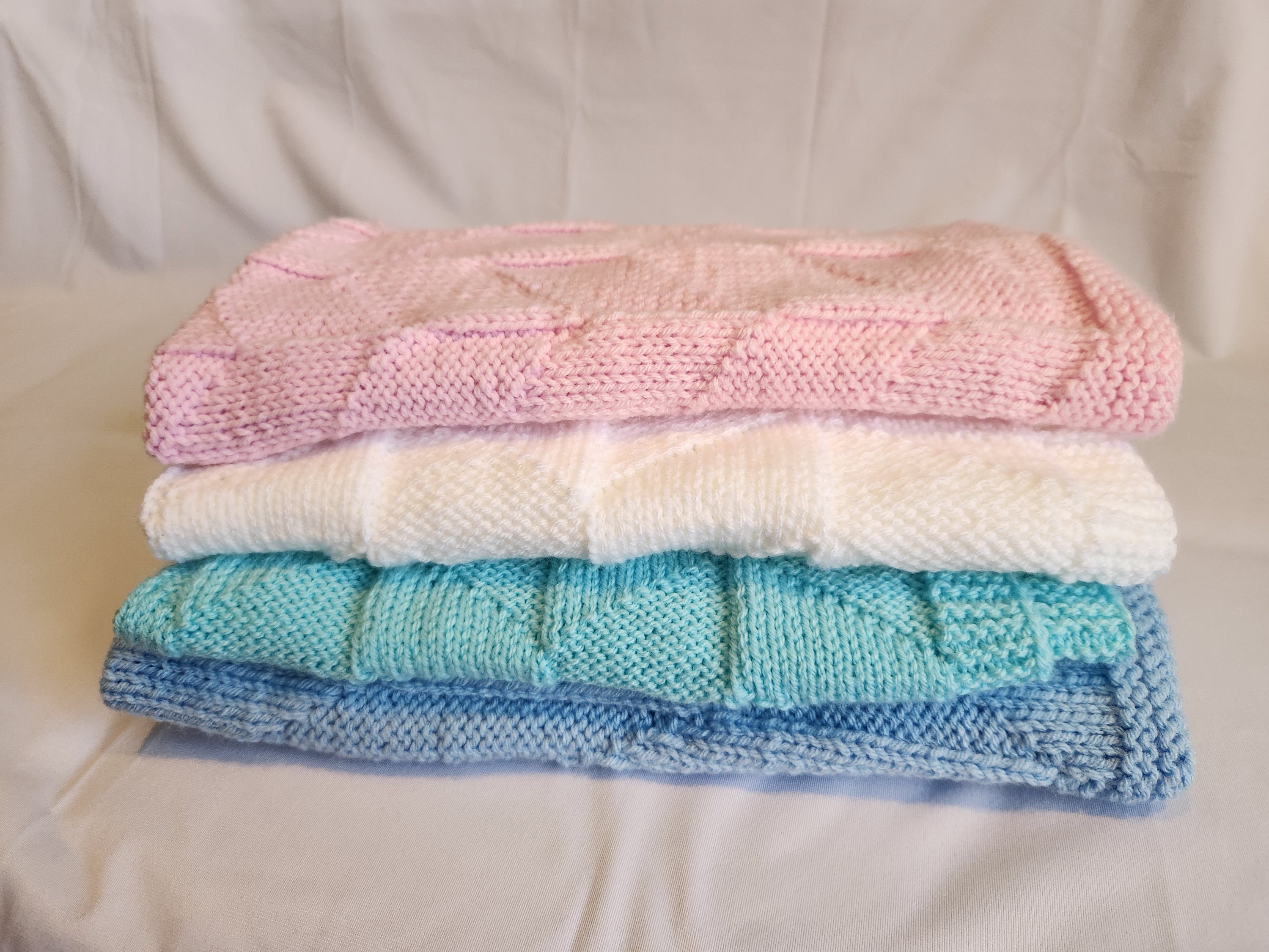 Hand Knit Baby Blankets, Knitted Baby Bedding, Handmade Baby Blanket ...