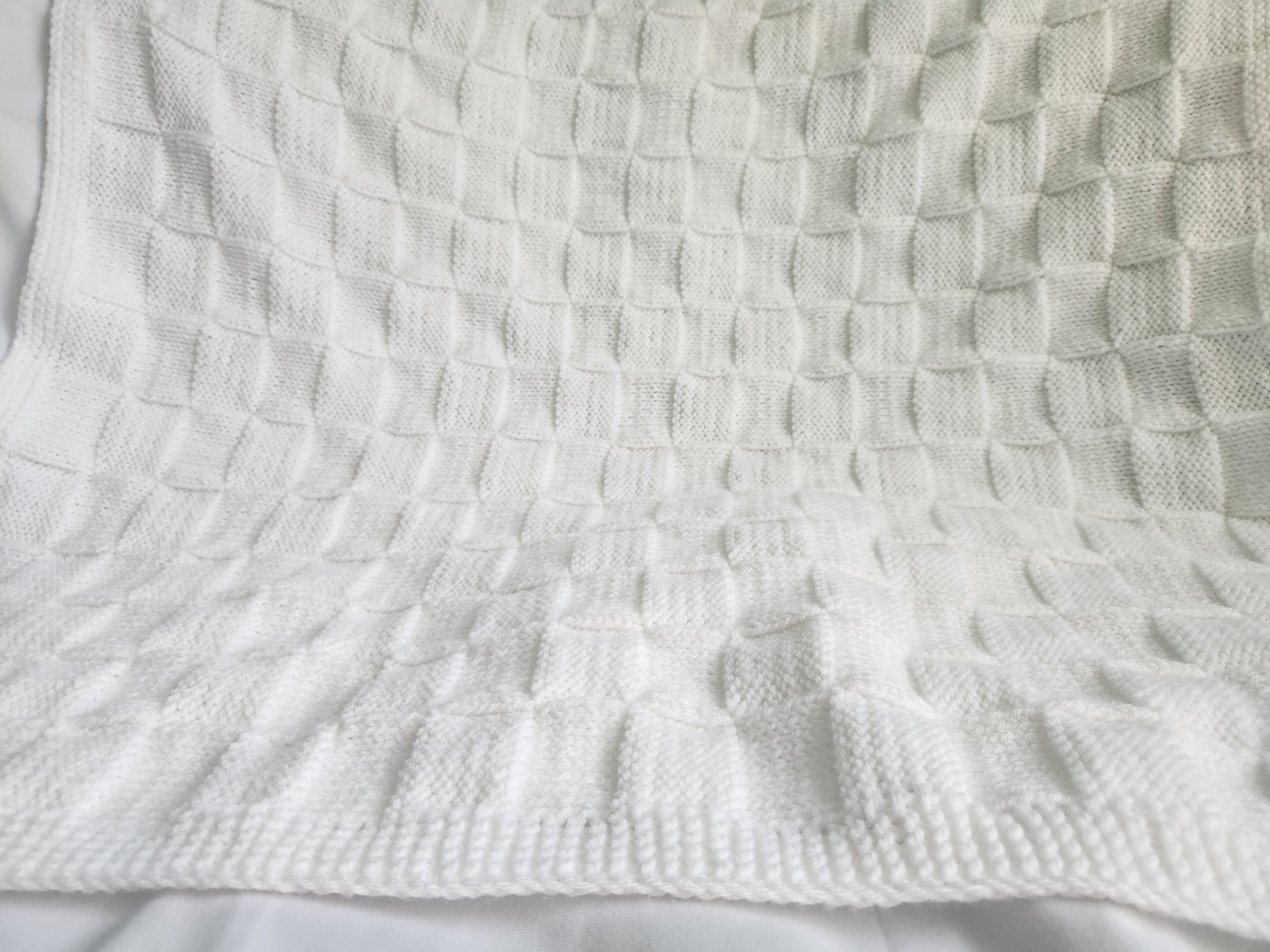 Handmade Knit Baby Blanket, Nursery Knitted Bedding, Infant Receiving ...