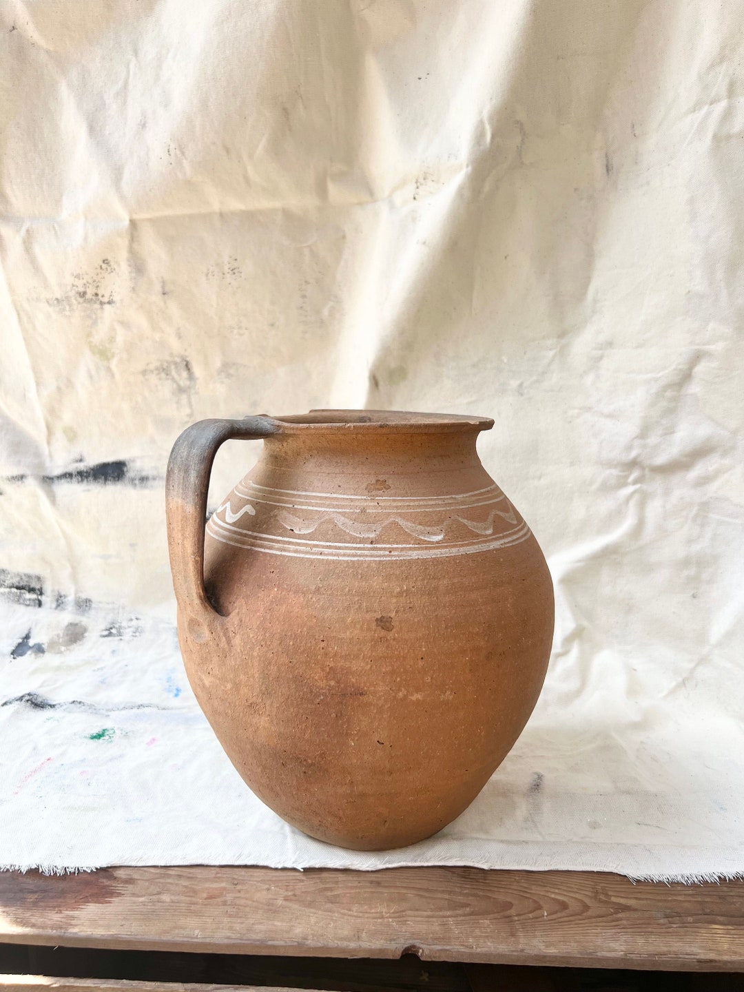 Traditional Jug, Terracotta Milk Pitcher, Folk Pitcher, Vintage Pottery ...