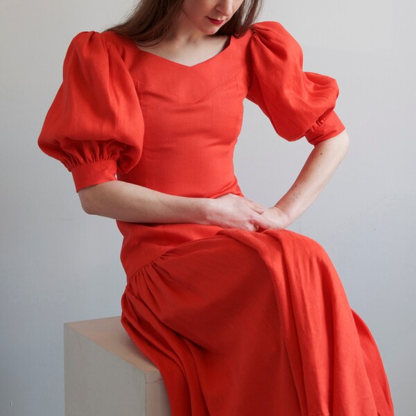 Victorian Puffed Sleeves Dress - Etsy