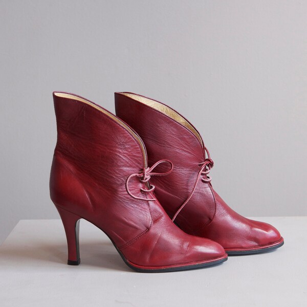 Red Ankle Boots - Etsy