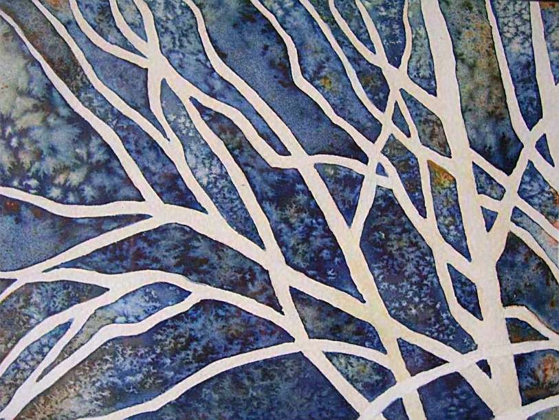 Trees in Contrast Watercolor Painting - Etsy