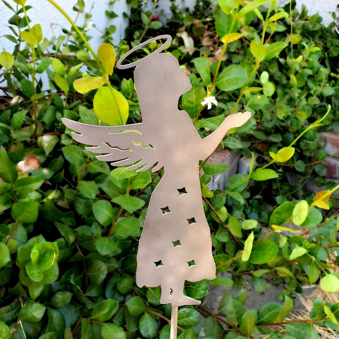 Metal Angel Garden Yard Stake, Angel Gift, Garden Angel Art, Yard Art ...