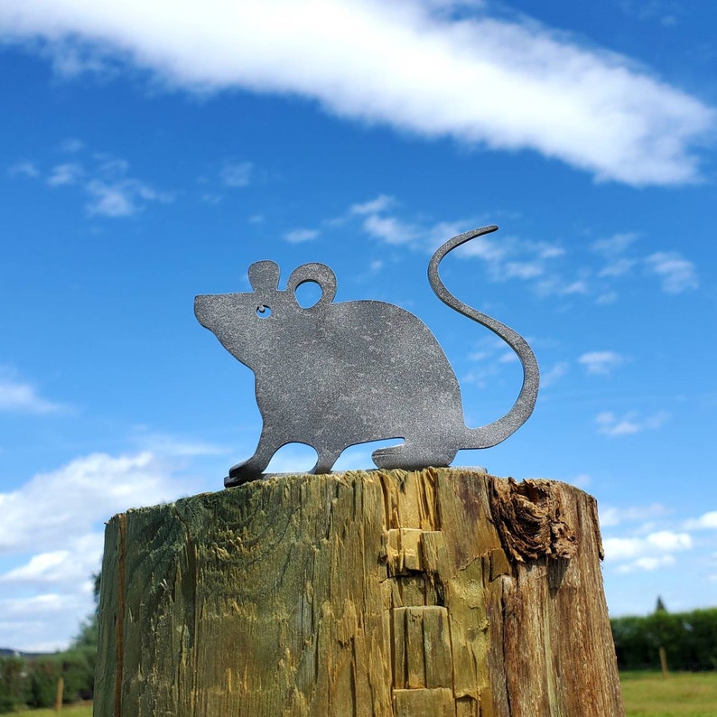Metal Mice Fence Topper / Tiny Mouse Garden Gift / Rusty Mice - Etsy