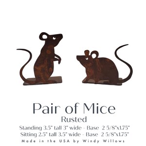 Metal Mice Fence Topper / Tiny Mouse Garden Gift / Rusty Mice ...