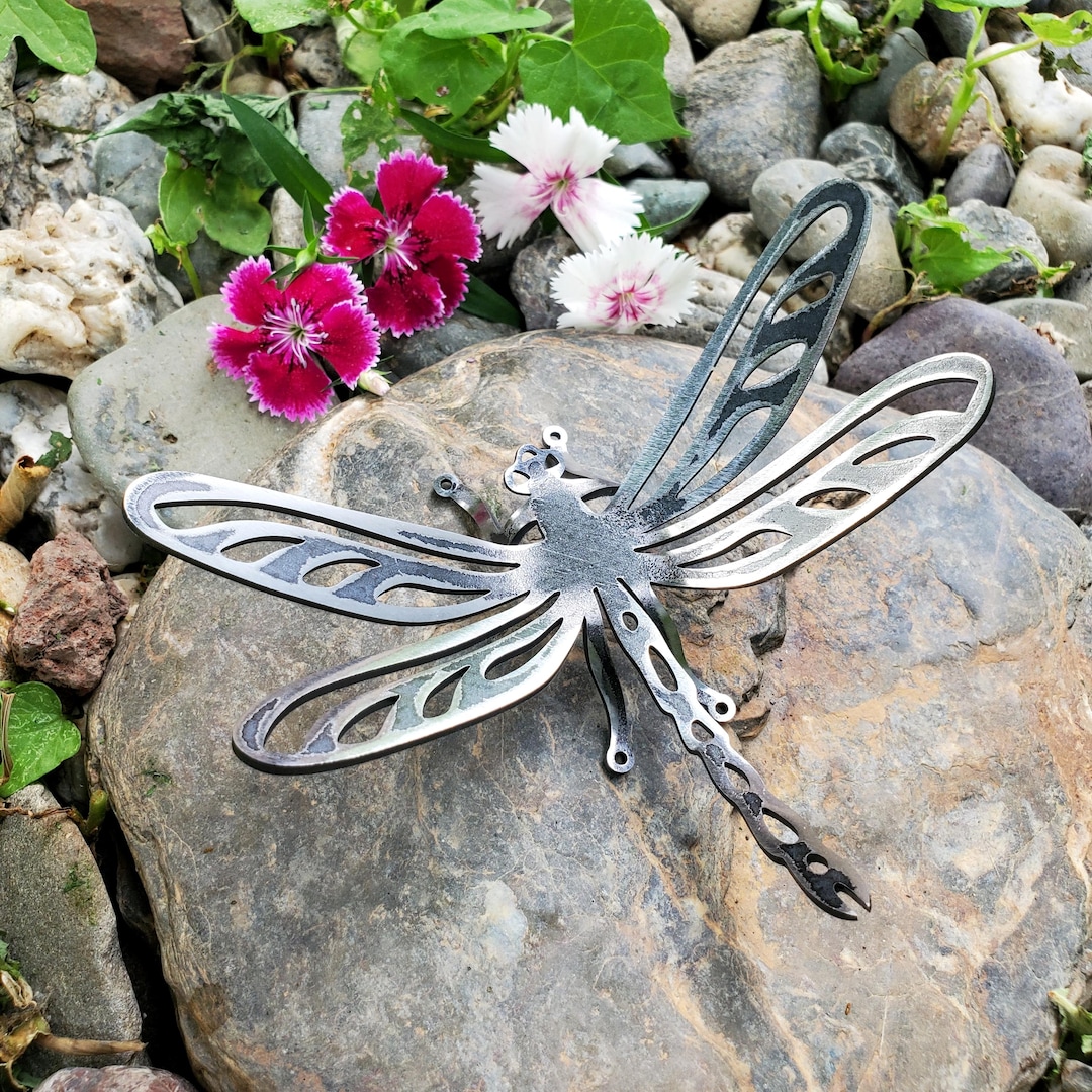 Small Metal Dragonfly Art Sculpture for Garden Decoration| Rusted ...