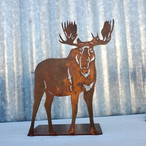 Rusty Moose Decoration for Table | Rustic Moose Statue Cabin Decor ...