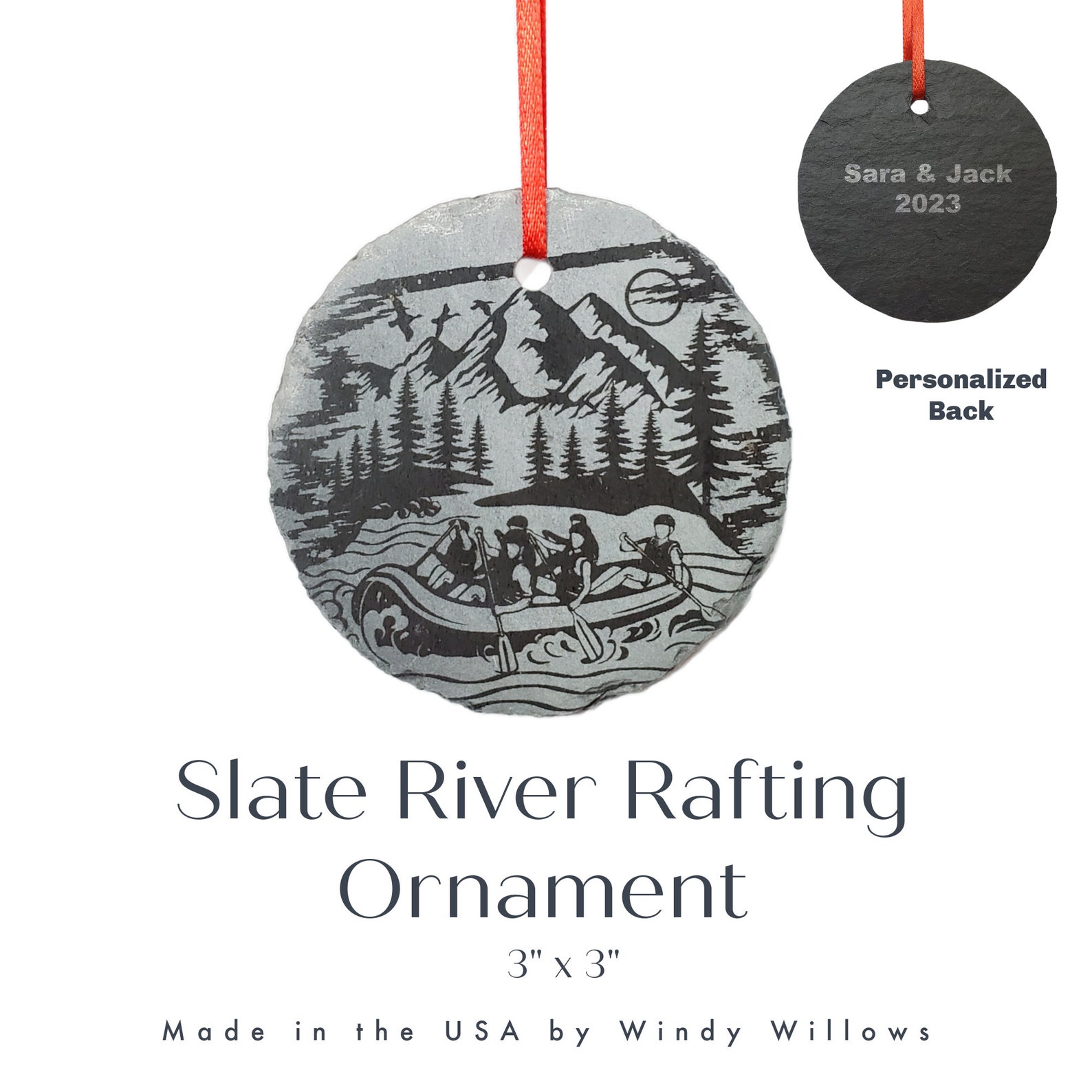 Whitewater River Rafting Ornament 3 Raft Adventure Ornament ...