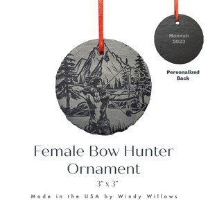 Female Bow Hunting Ornament | 3" Archery Sportswoman Ornament ...