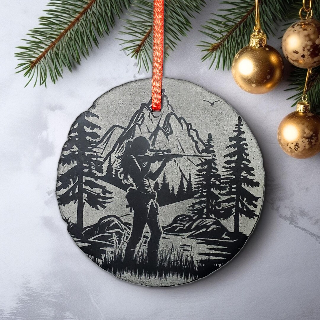 Female Hunting Ornament | 3" Sportswoman Ornaments | Personalized ...