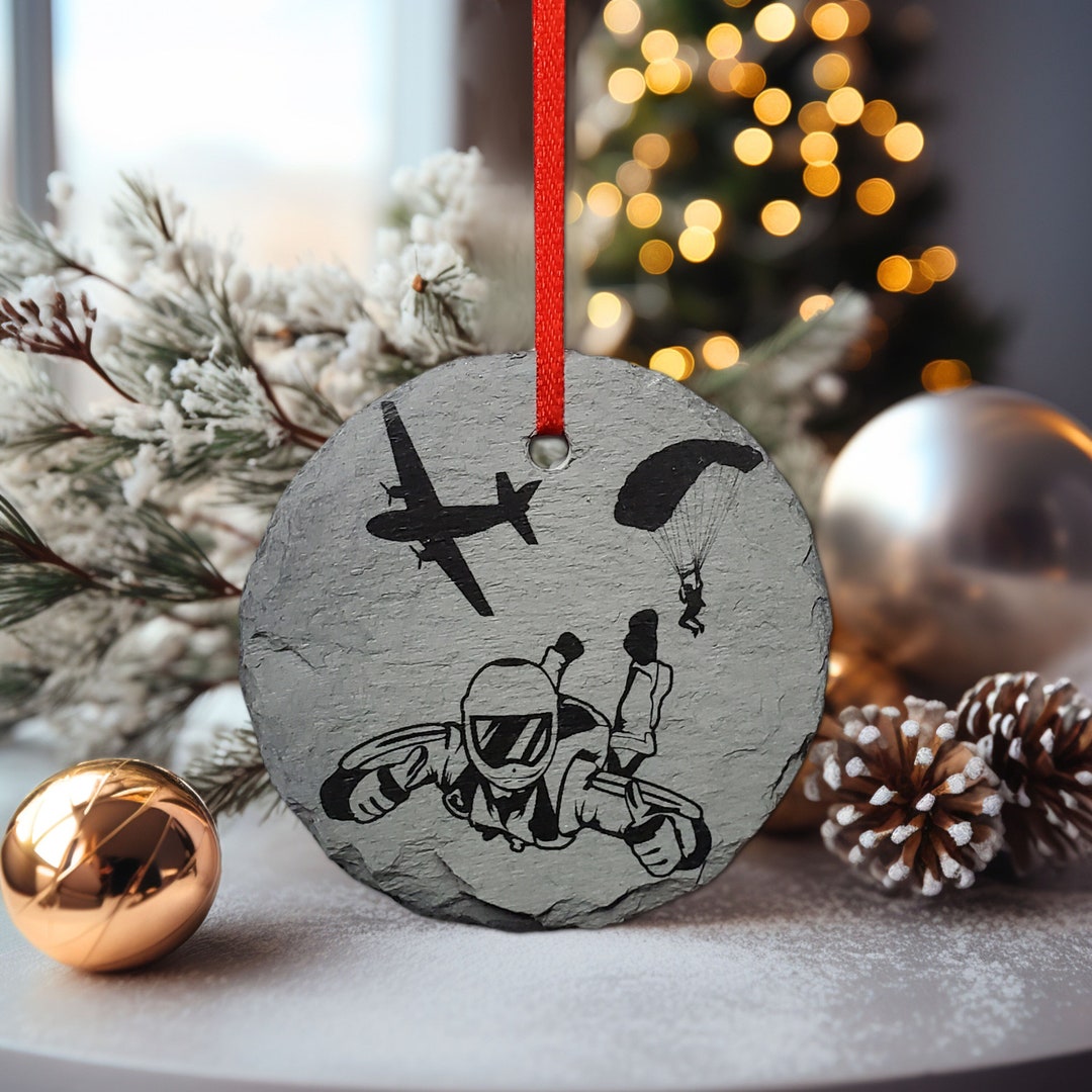 Skydiving Ornament | 3" Parachuting Adventure Ornament | Personalized ...