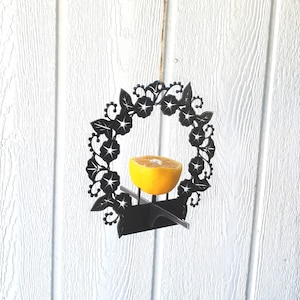 Fresh Fruit Birdfeeder | 8" Raw Steel | Butterfly Pollinator Feeder ...