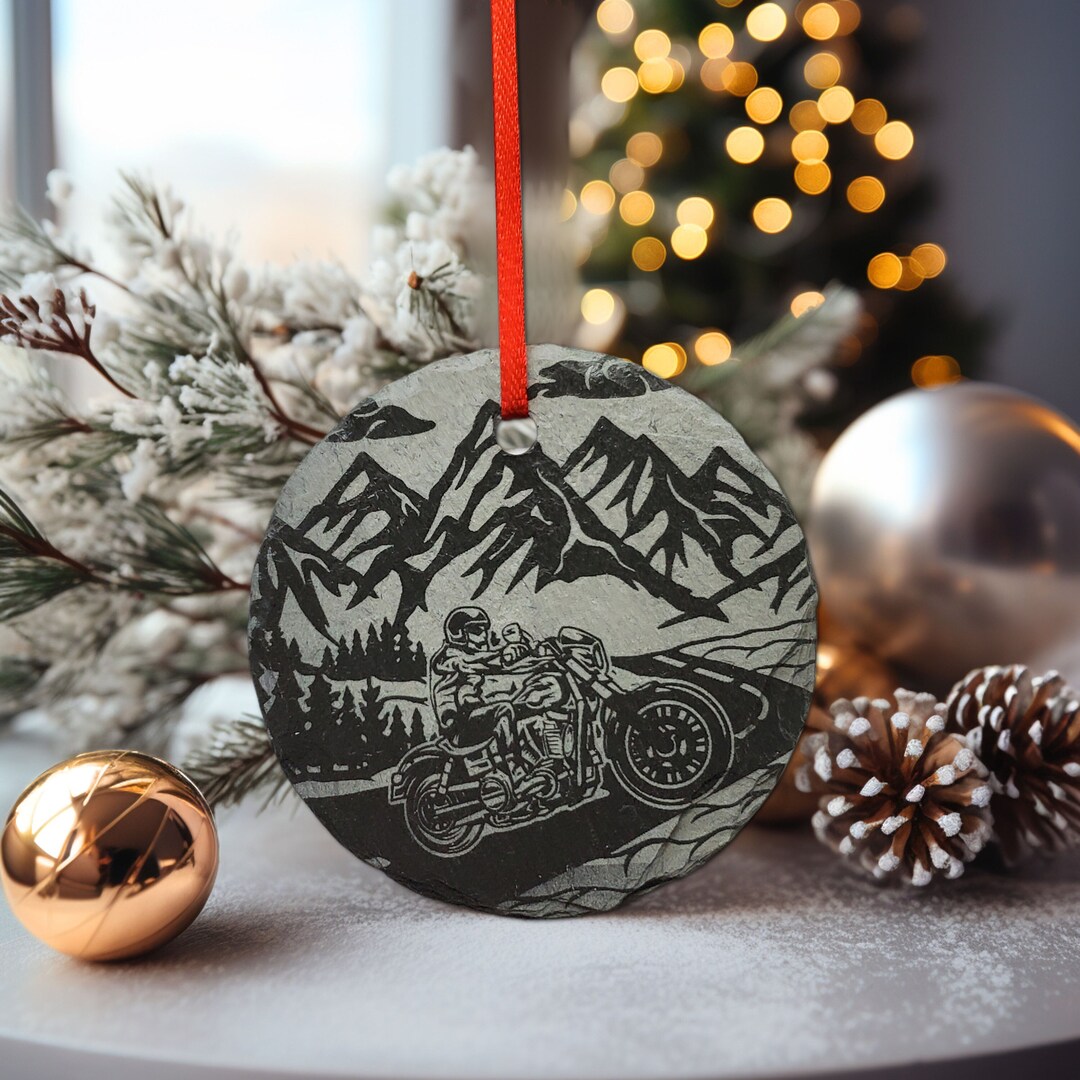 Personalized Motorcycle Biker Christmas Ornament | 3" Harley Ornament ...