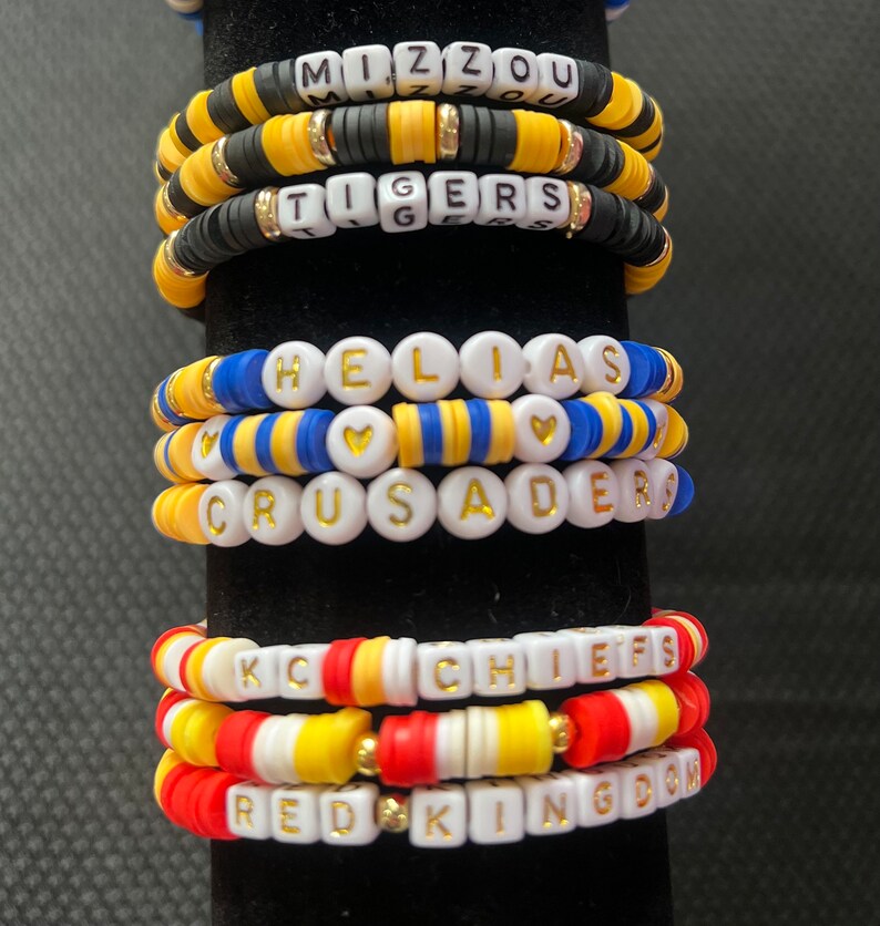 Custom Beaded Bracelets All Professional, College or High School Sports ...