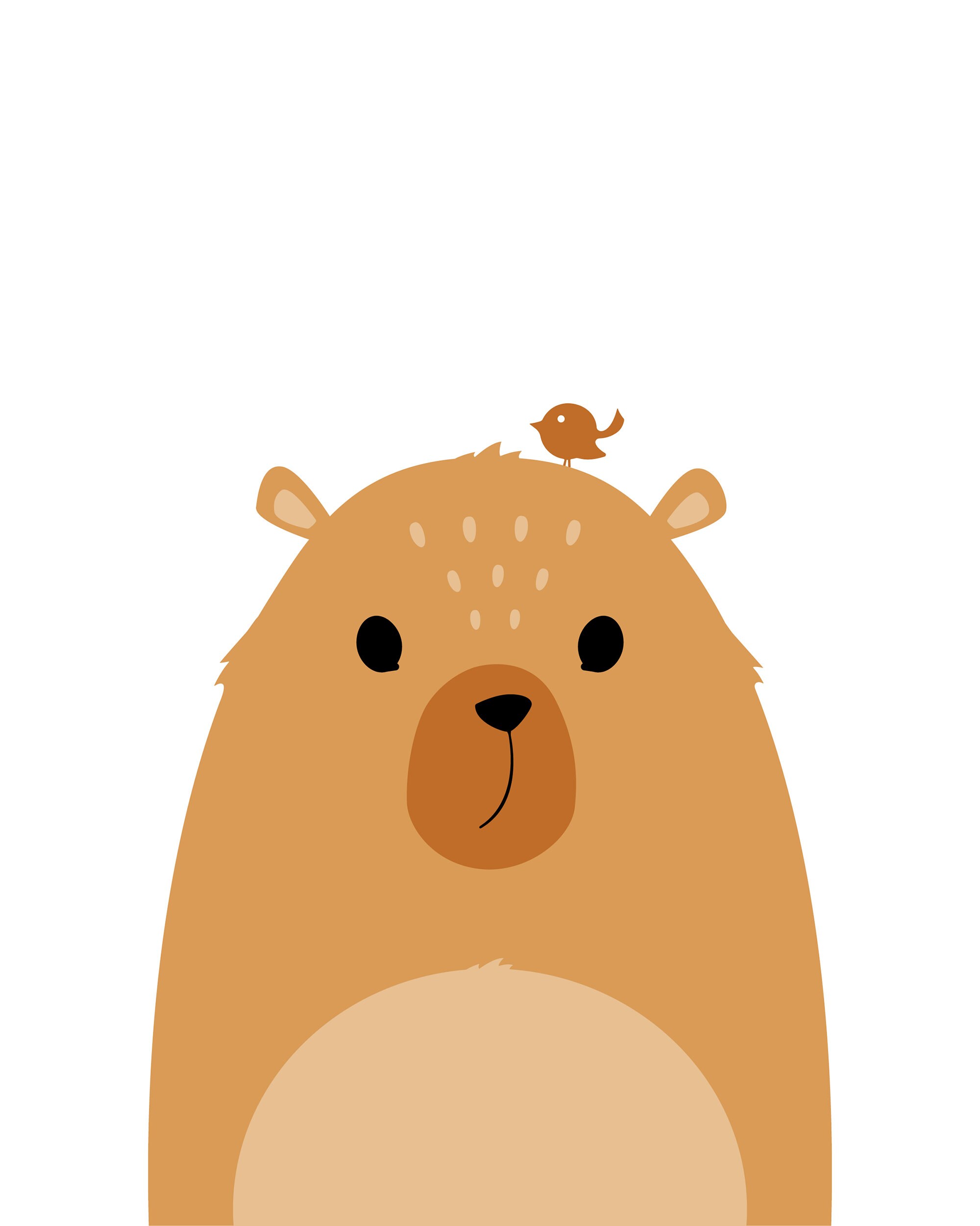 Misha Bear Whimsical Animal Print Pop Art Illustration white - Etsy