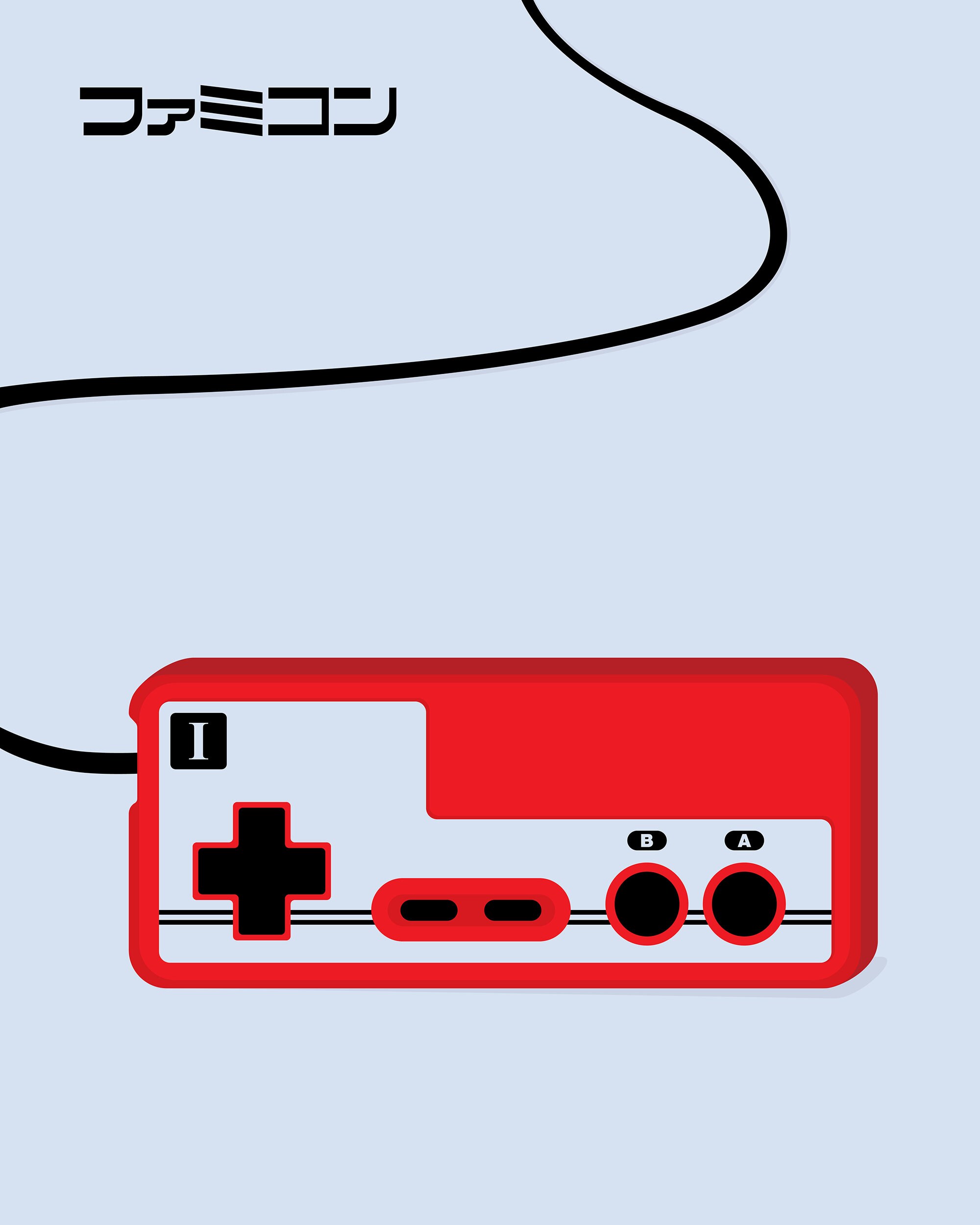 Japanese Famicom Gaming Controller Print Pop Art Illustration - Etsy
