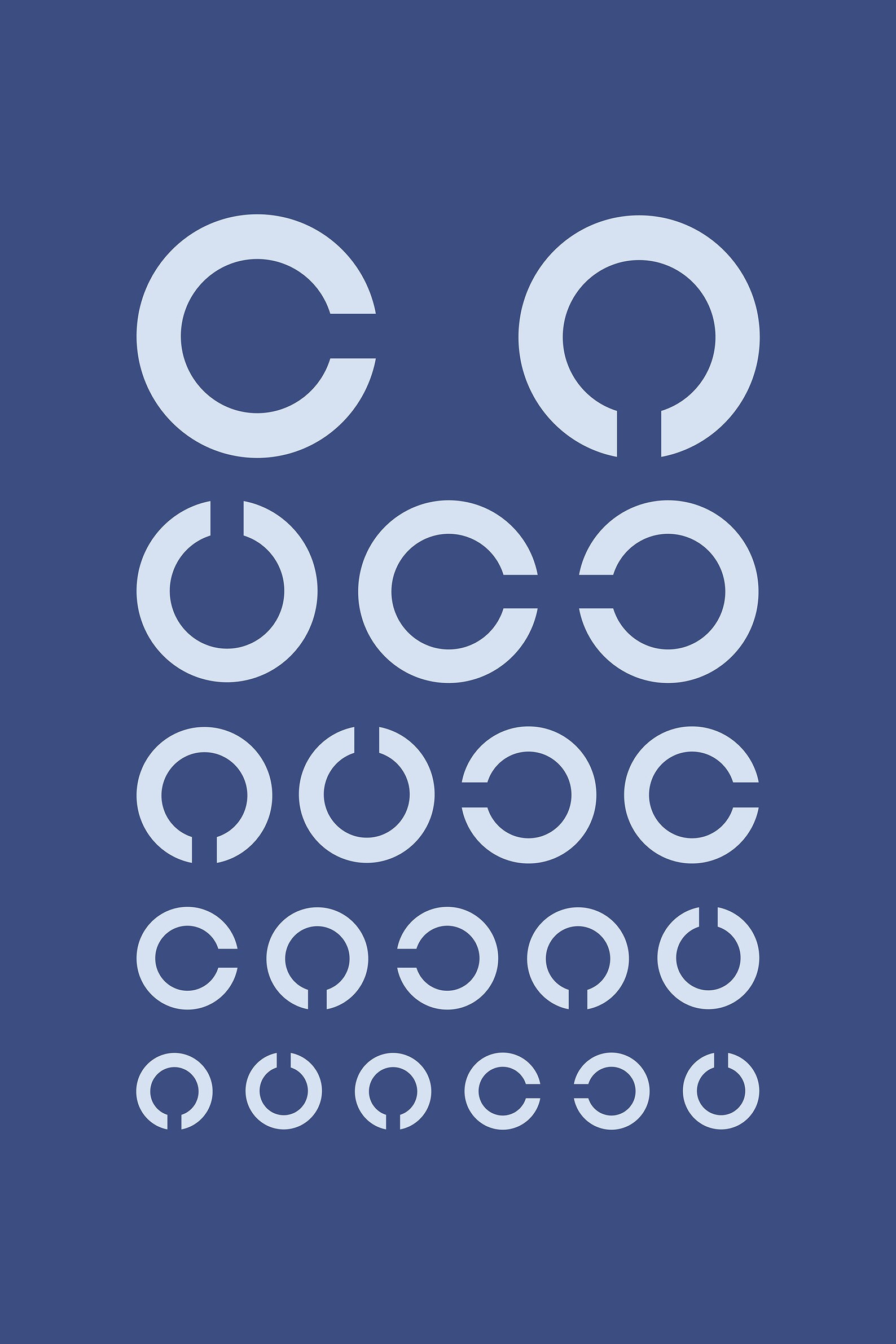 Japanese Eye Chart Print Pop Art Landolt C Vision Test Poster indigo - Etsy