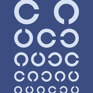 Japanese Eye Chart Print Pop Art Landolt C Vision Test Poster indigo - Etsy