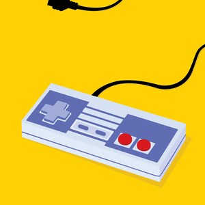 Japanese NES Gaming Controller Print Pop Art Illustration Poster yellow ...
