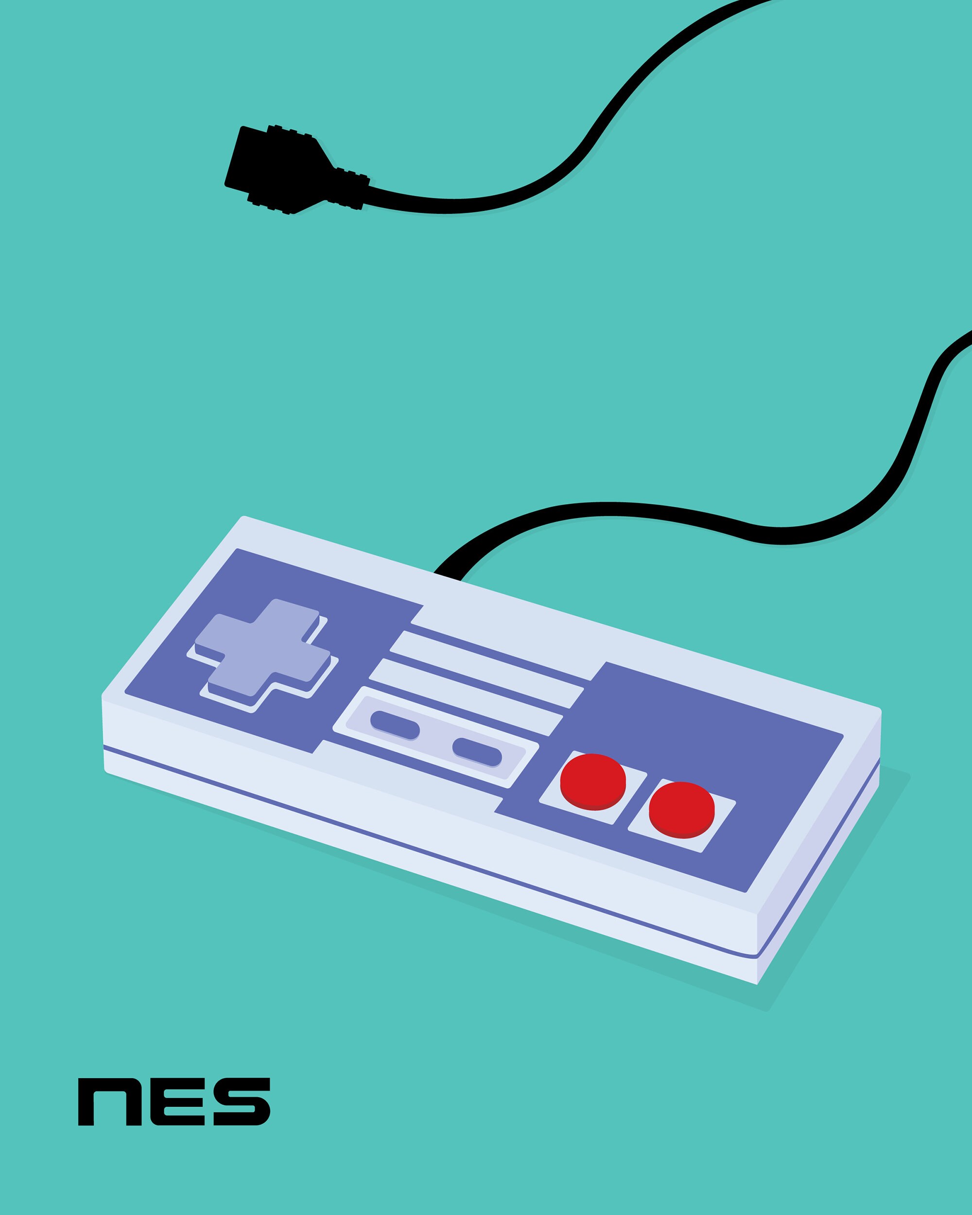 Japanese NES Gaming Controller Print Pop Art Illustration - Etsy