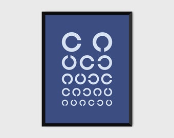 Japanese Eye Chart Print Pop Art Landolt C Vision Test Poster | Etsy