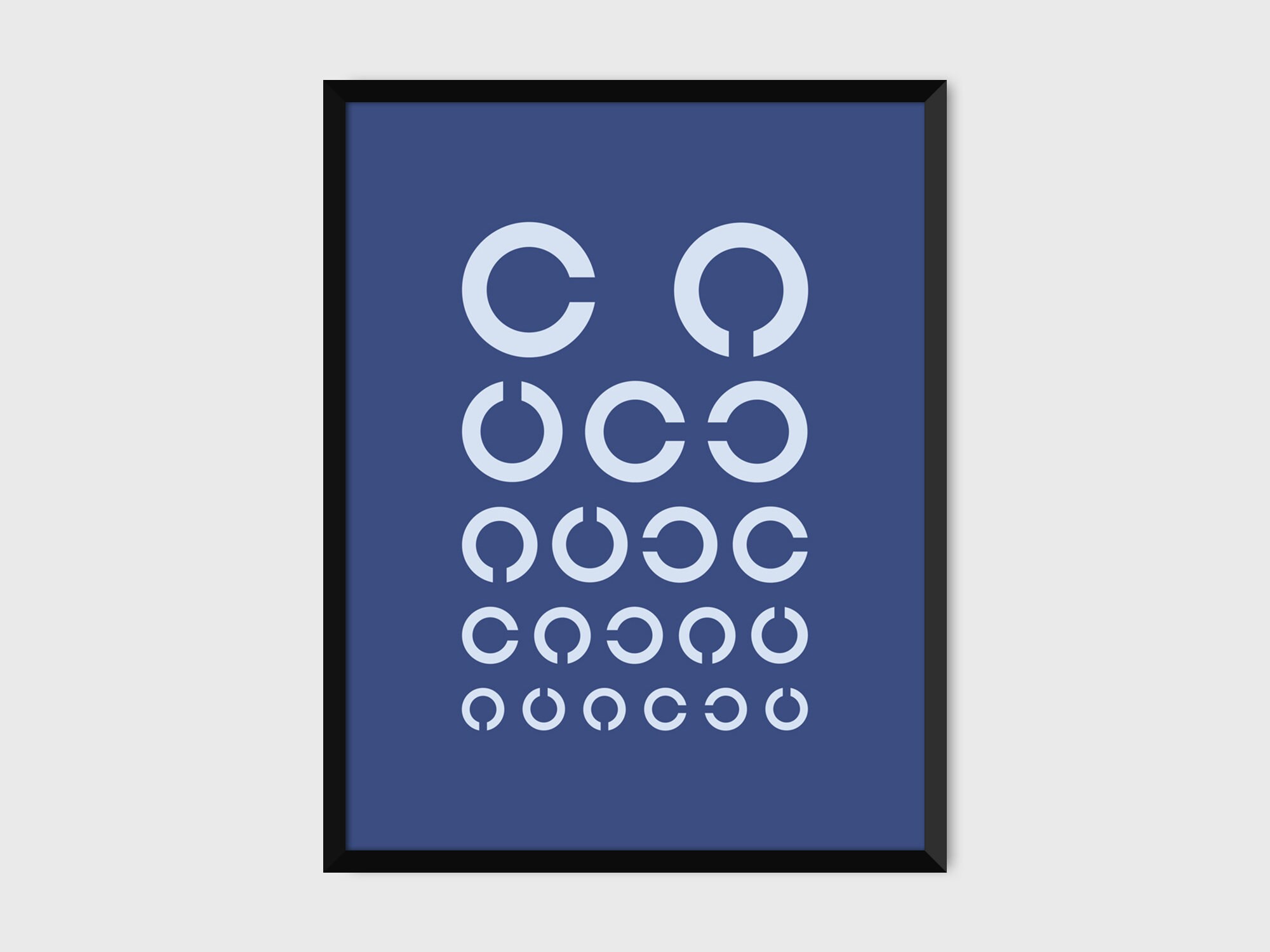 Japanese Eye Chart Print Pop Art Landolt C Vision Test Poster indigo - Etsy