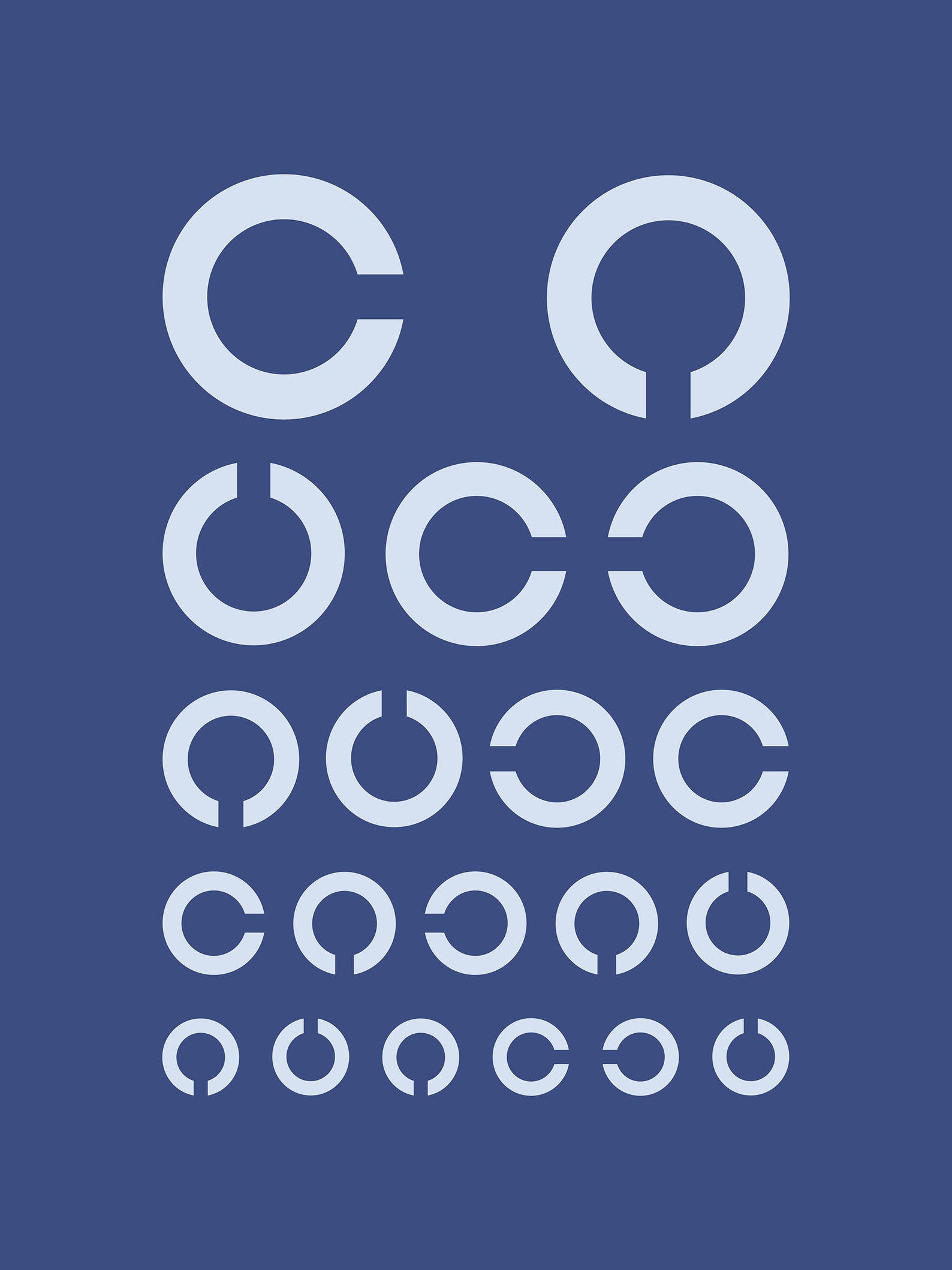 Japanese Eye Chart Print Pop Art Landolt C Vision Test Poster indigo - Etsy