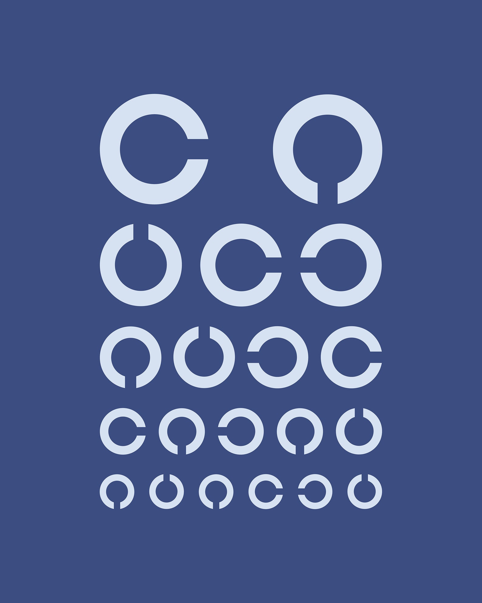 Japanese Eye Chart Print Pop Art Landolt C Vision Test Poster indigo - Etsy