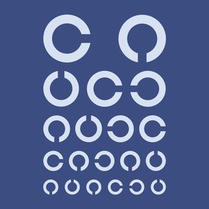 Japanese Eye Chart Print Pop Art Landolt C Vision Test Poster indigo - Etsy