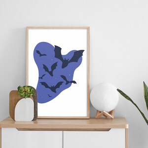 Japanese Spooky Halloween Bats Print Pop Art Illustration - Etsy